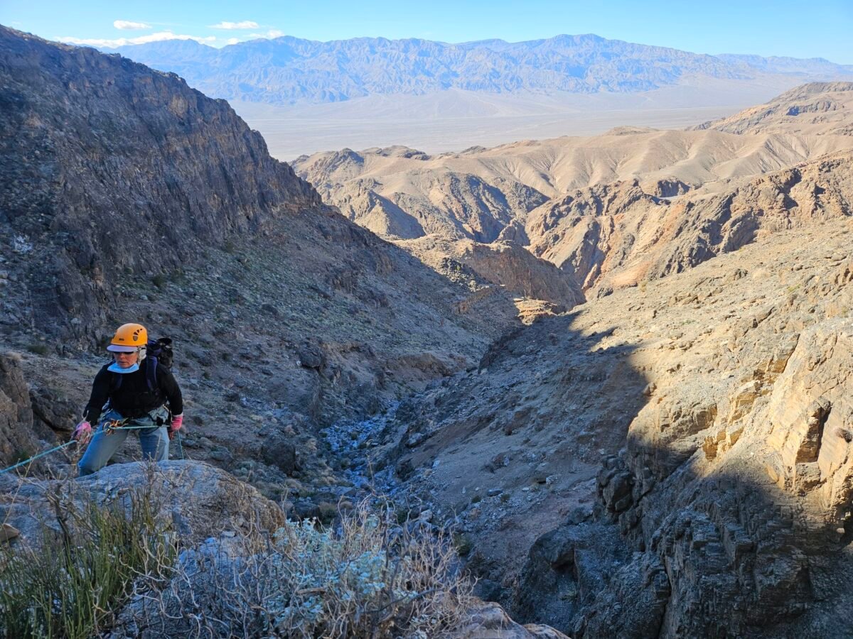 Dark Shadow Canyon, Death Valley NP, CA – Girl on a rope