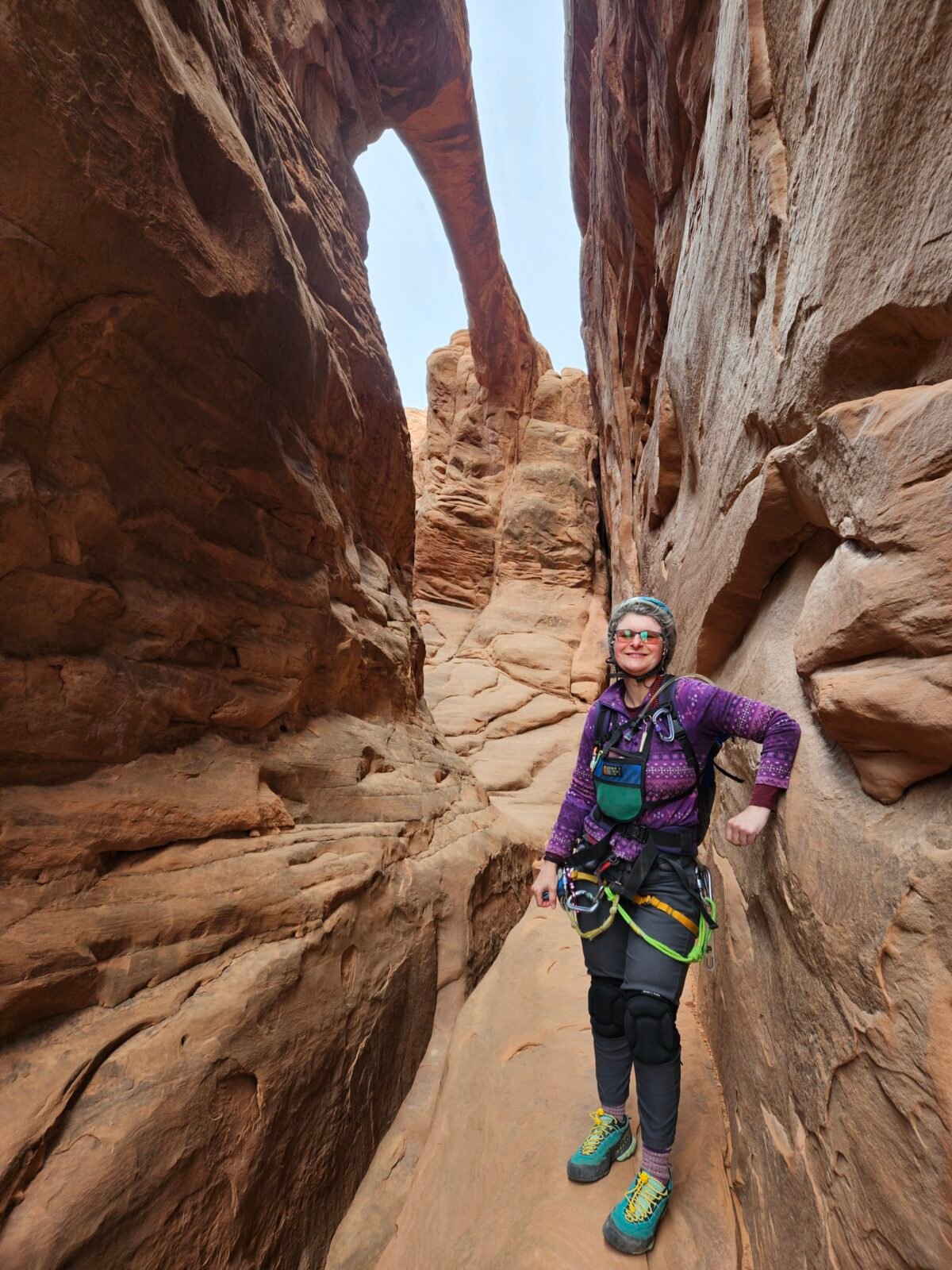 Krill and Lomatium Canyons, Arches NP, Utah – Girl on a rope
